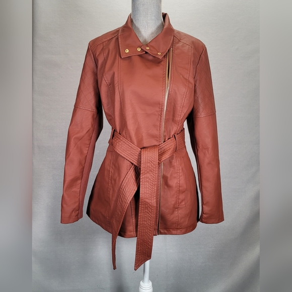 Baccini | Jackets & Coats | Baccini Faux Leather Jacket Womens Large ...